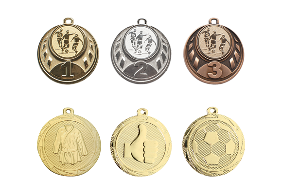 Medaljer med både sports- og hobbymotiver